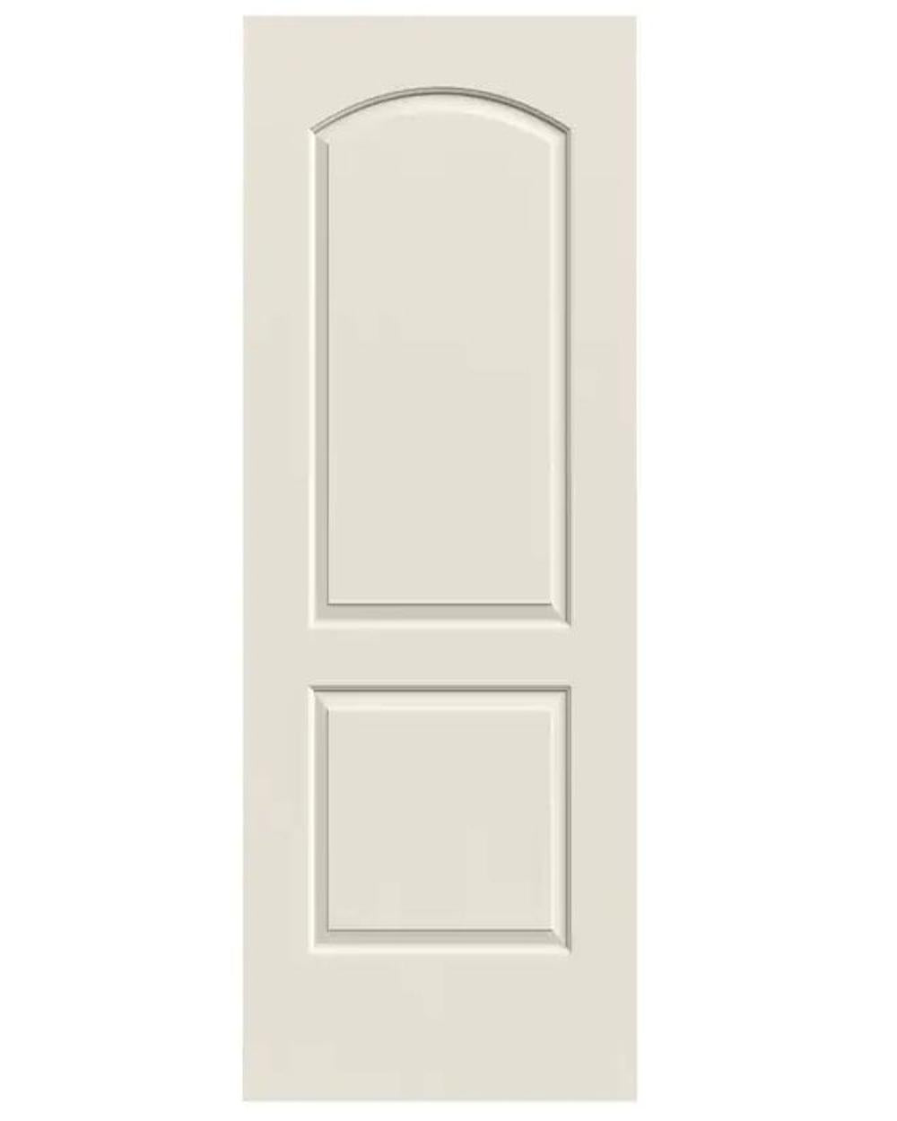 Smooth 2 Panel ARCH TOP MOLDED SOLID CORE Primed Interior Door ...